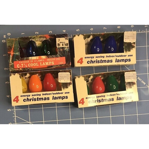 Collins Manufacturing | Holiday | 6 Vintage C7 12 Multi Colored ...